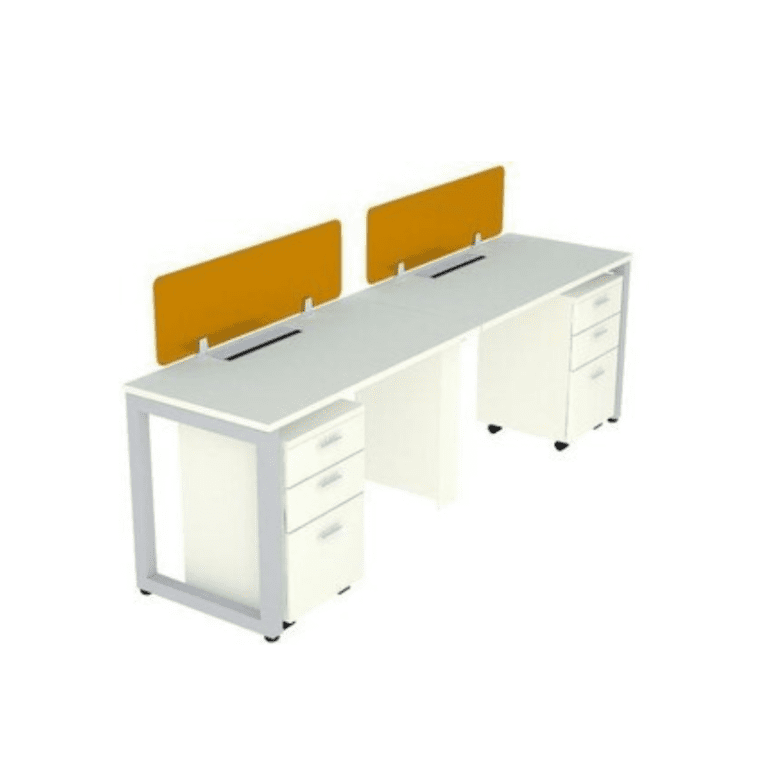 Desking System 2 Seater Glass Partition - FURNITURE PLUS